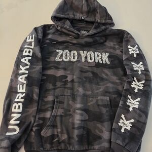 Zoo York | Sweaters | Zoo York Skulls And Grayscale Camouflage Hoodie ...